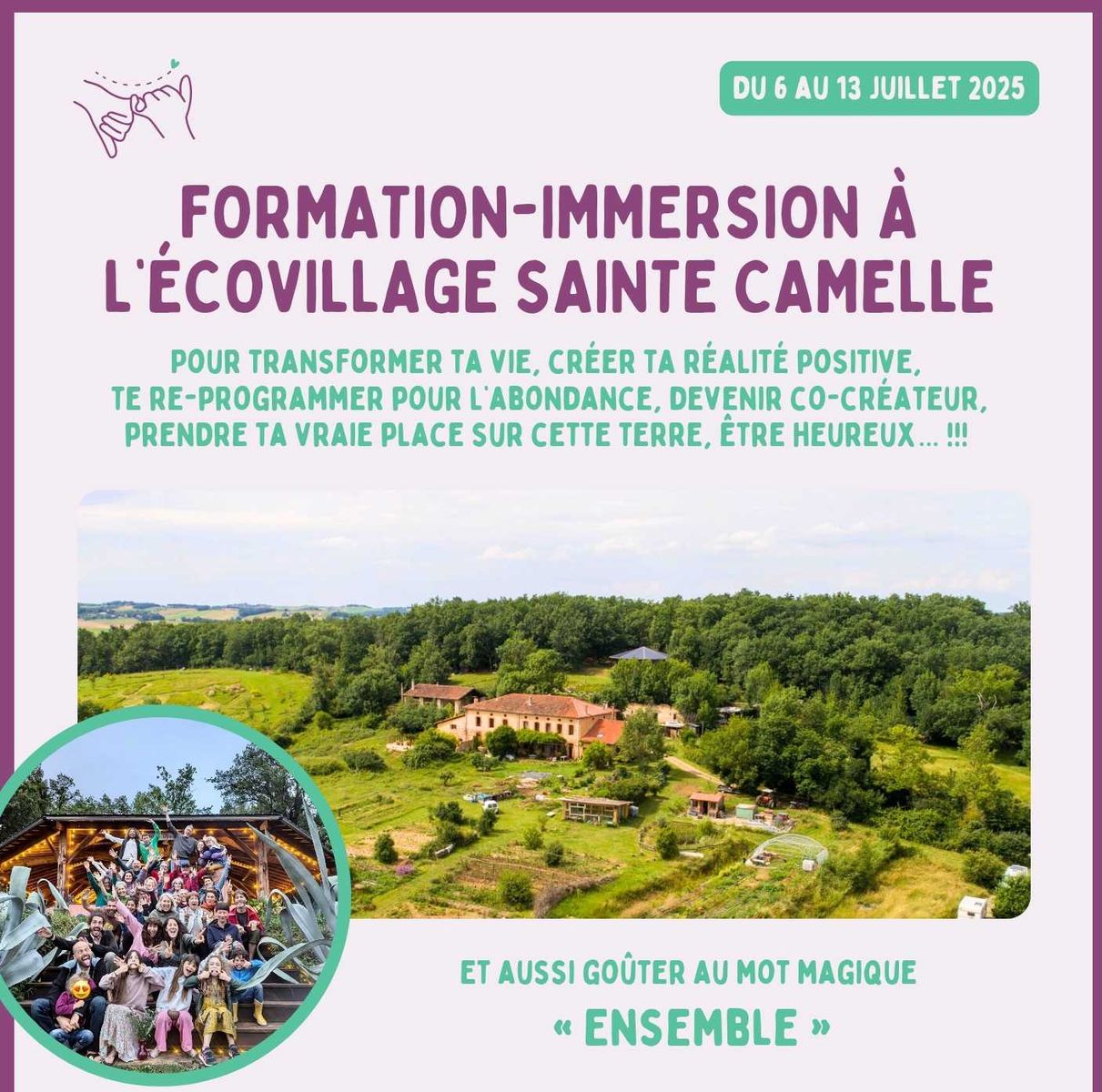 Immersion/formation à l’écovillage Sainte Camelle - Les 7 incontournables pour réussir une vie ...